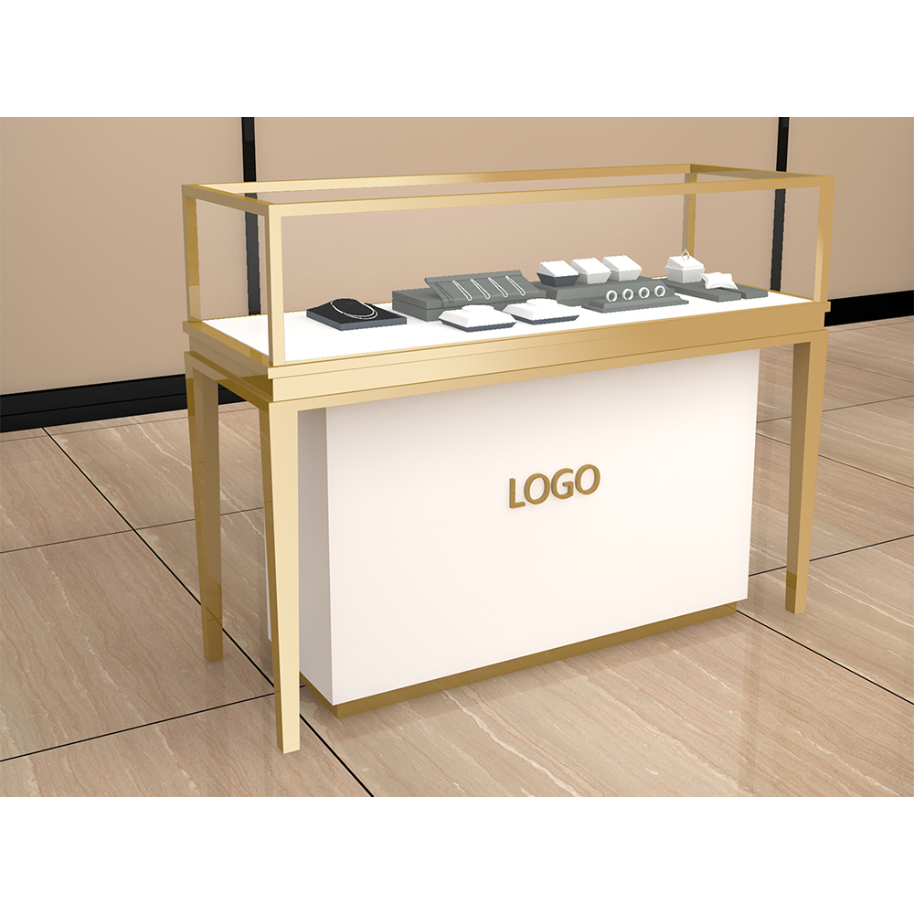 Metal Framed Jewelry Shop Display Showcase