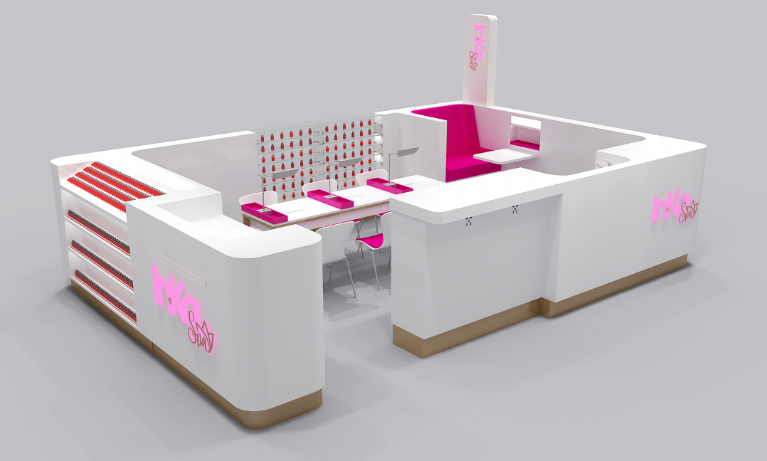 Customized Mall Nail Beauty Kiosk Design
