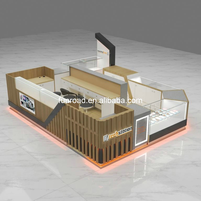 Customized Retail Mobile Phone Accessories Kiosk Showcase