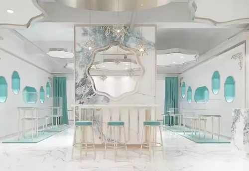 Golden Display Showcase Design Glass display counter cabinet for ...