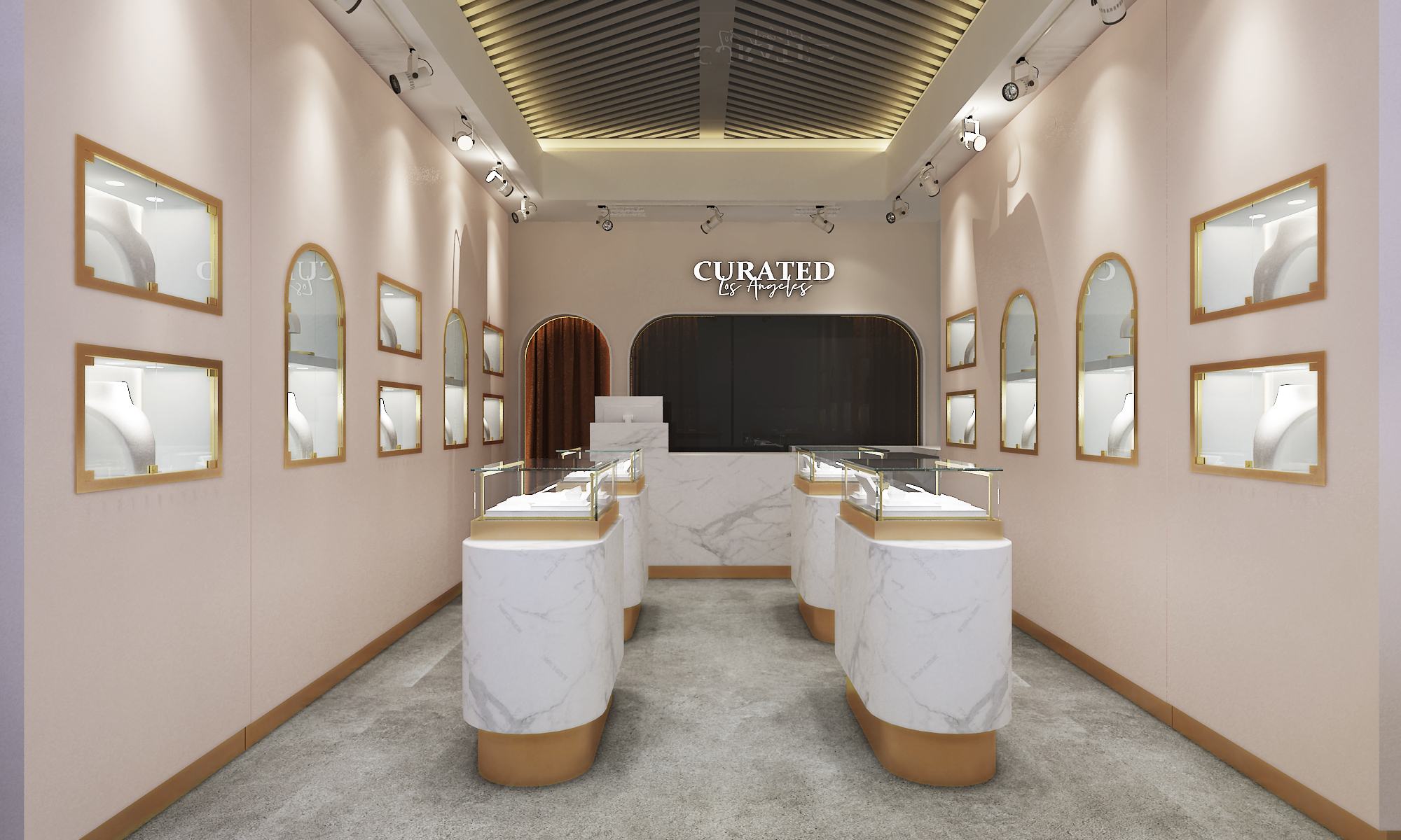 luxury jewellery display showcase shop counter cabinet jewelry store ...