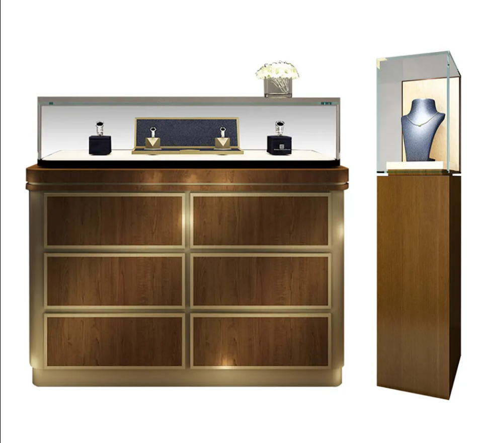 Gold Shop Interior Furniture Design Watch Display Cabinet Jewellery ...