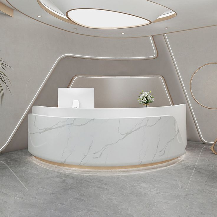 Custom Modern Company Reception Desk Hotel Restaurant Lobby Reception ...